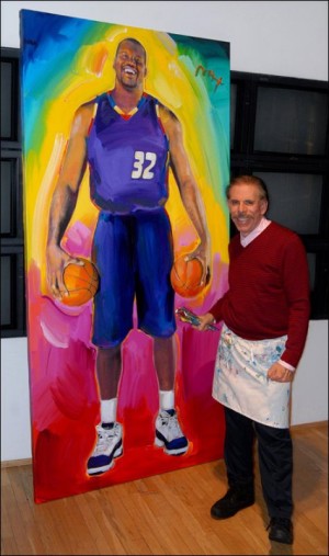 Artist Peter Max Paints Shaq - Park West Gallery