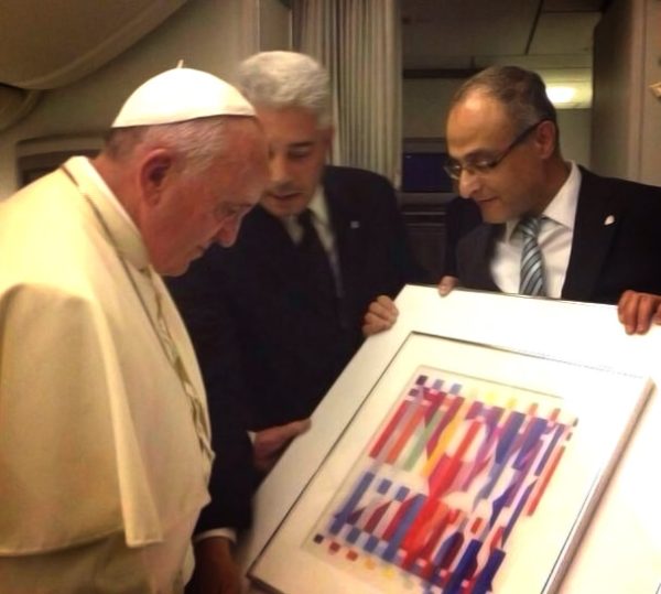Agamograph "Faith" presented to Pope Francis - Park West Gallery