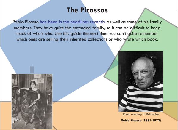 Pablo Picasso Family Tree - Park West Art Education